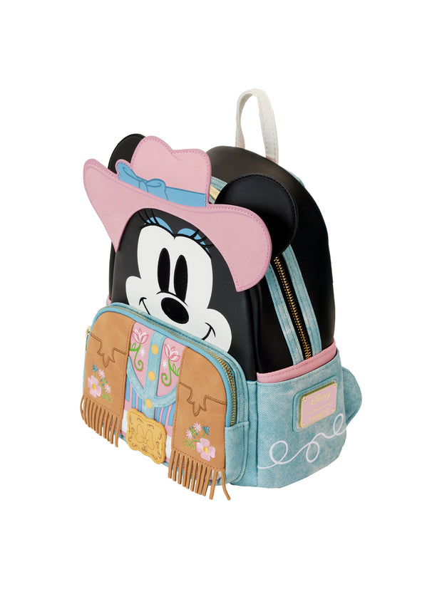 Loungefly x Disney Minnie Mouse Western Cowboy Mini Backpack – Open and ...